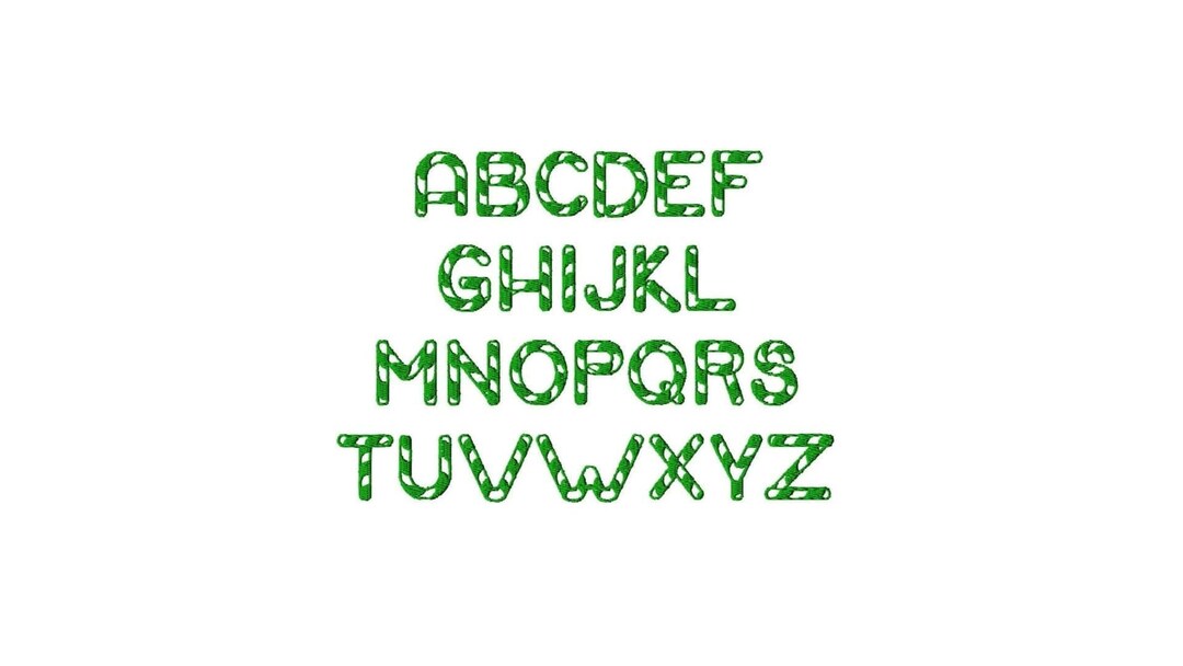 Font Candy Cane Embroidery Designs, Each 3 Sizes Upper and Lower ...