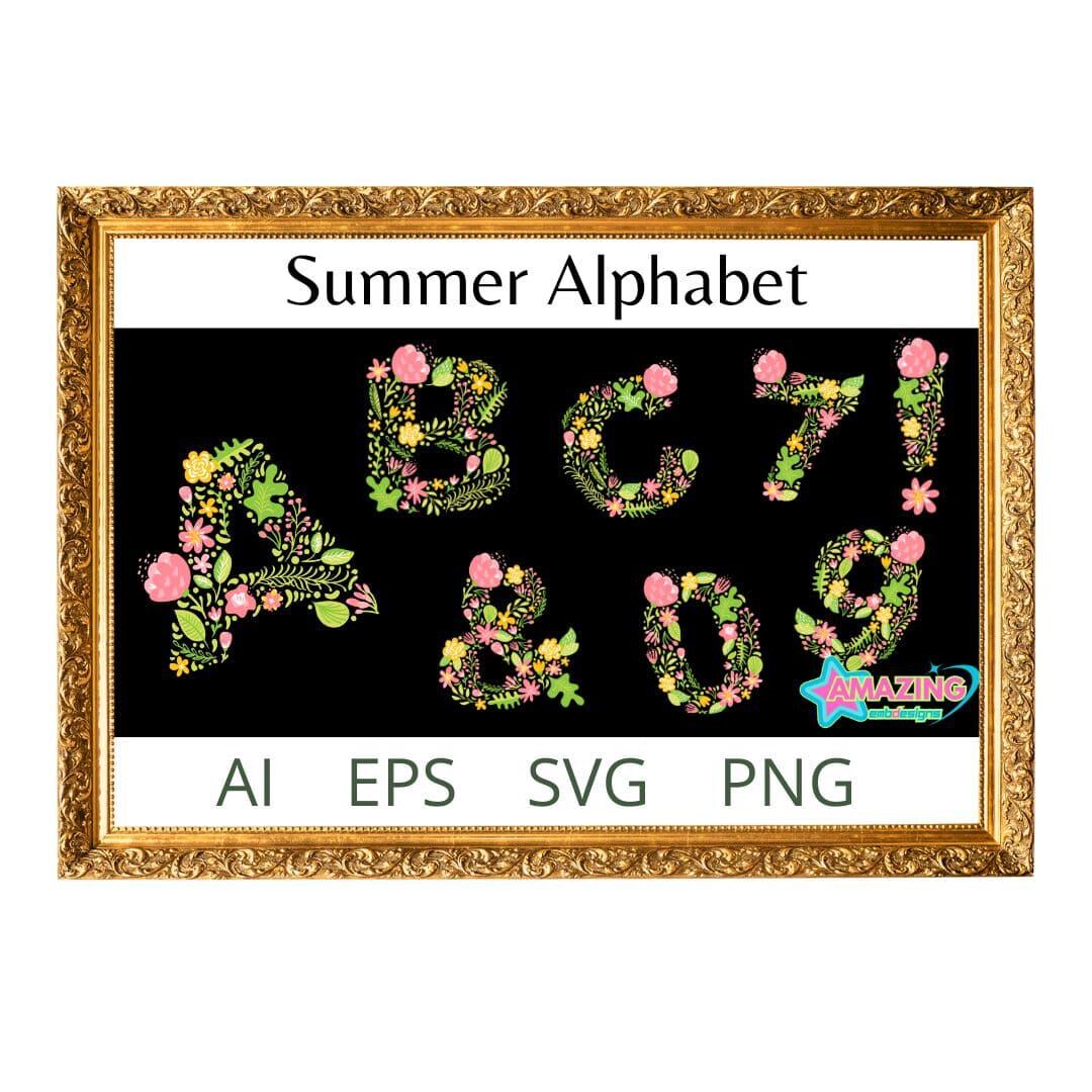 Colorful Alphabet, Spring flowers letters, numbers and symbols ...