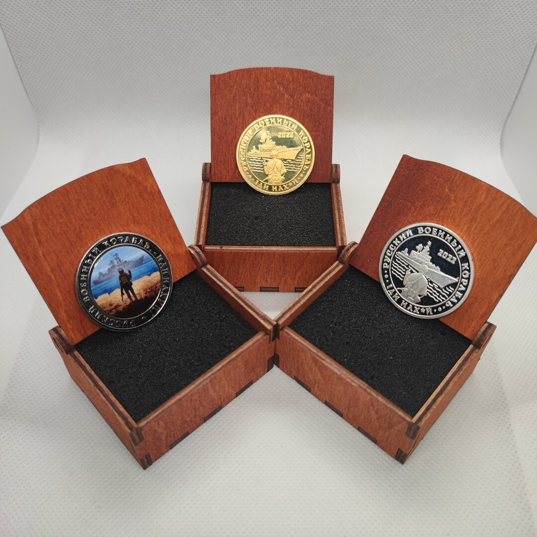 Set Ukrainian Coins / Medals / Tokens Russian Warship Go Fk - Etsy