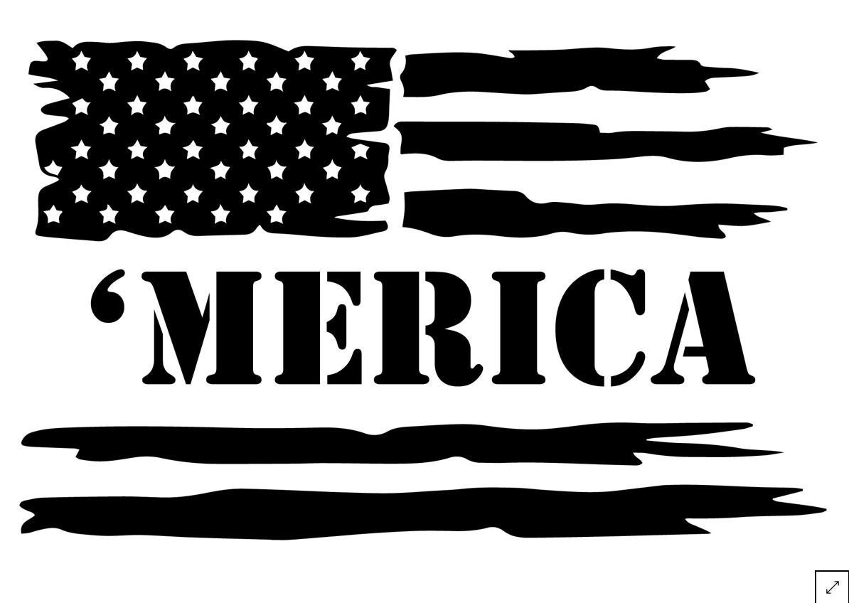 Merica American Flag Vinyl Decal - Etsy