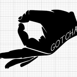 Gotcha Hand Vinyl Decal - Etsy