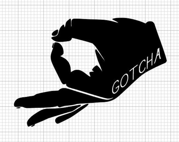 Gotcha! Hand Vinyl Decal - Etsy