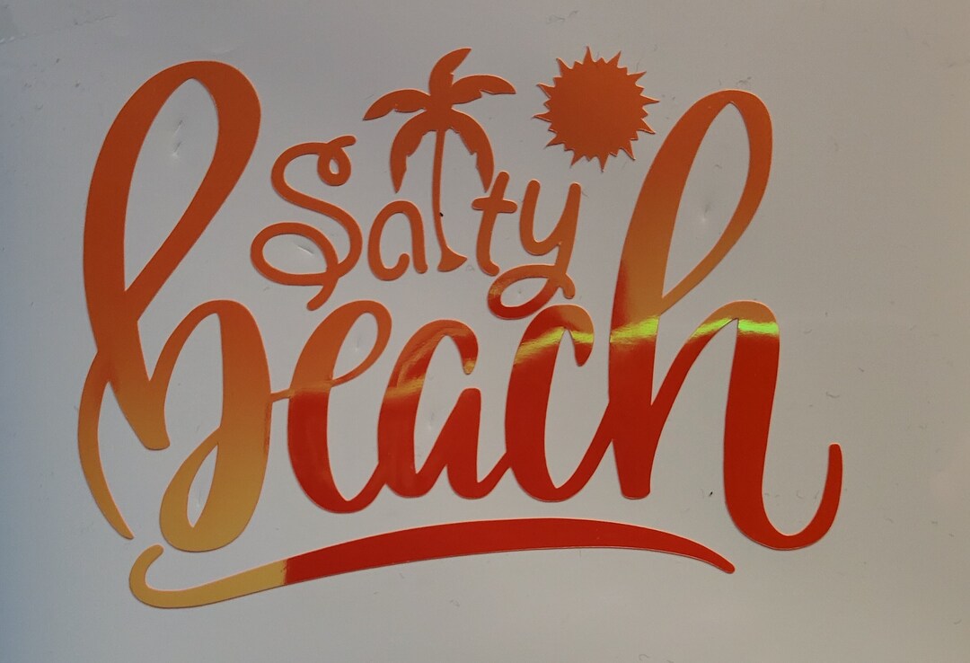 Salty Beach Vinyl Decal, Summer Vinyl Decal, Beach Decal - Etsy