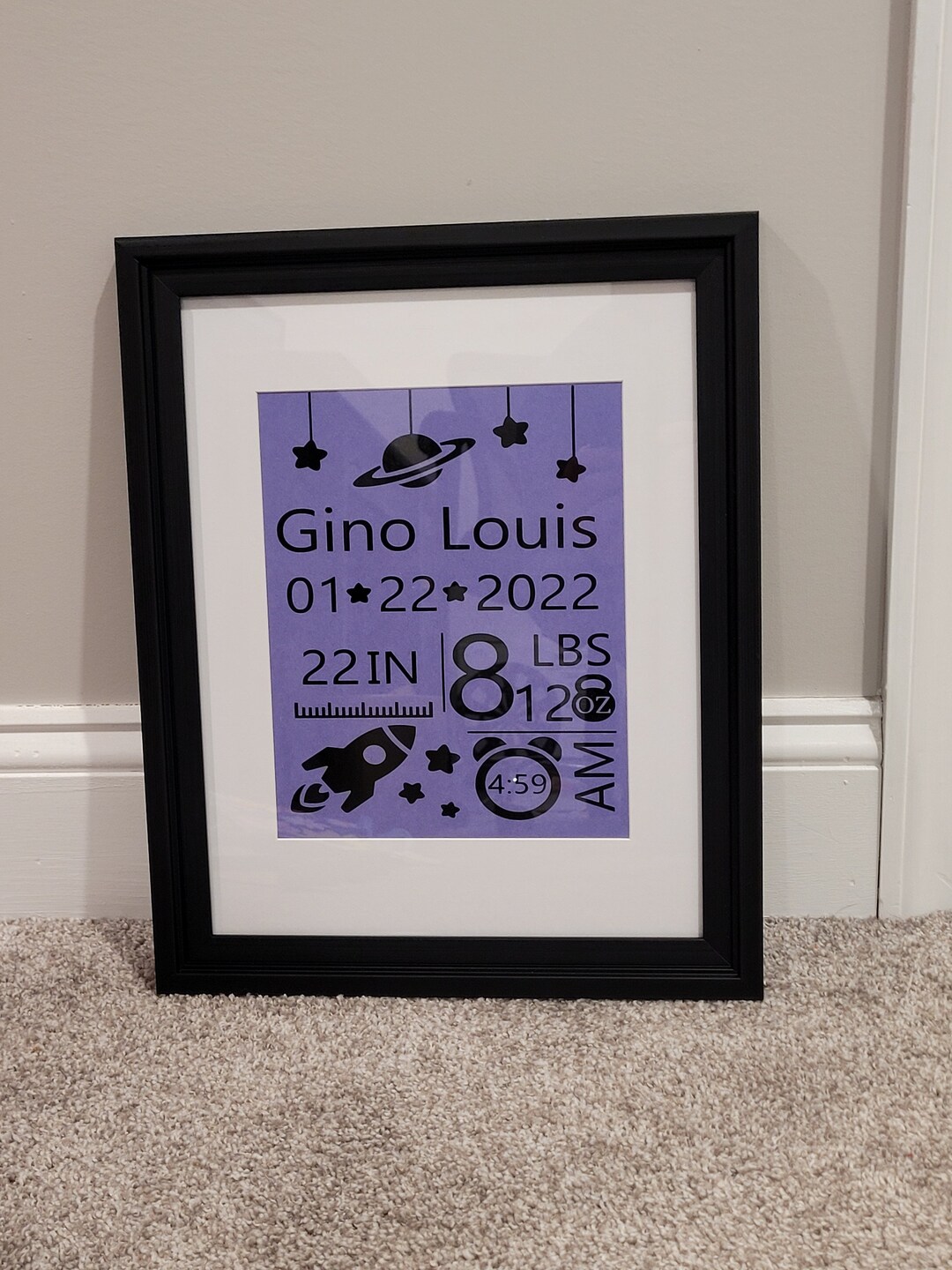 Newborn Birth Stats Picture Frame - Etsy