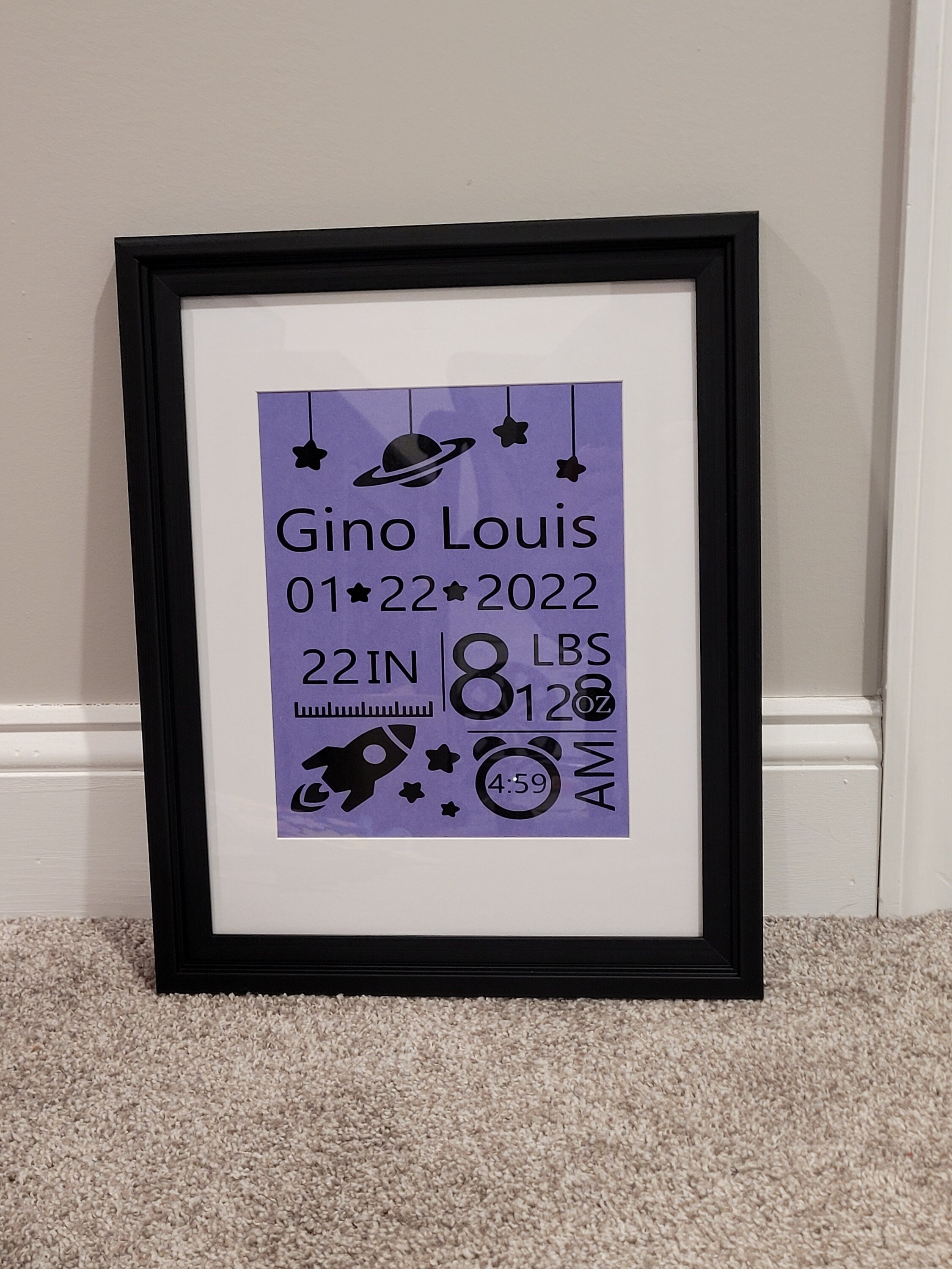 Newborn Birth Stats Picture Frame - Etsy