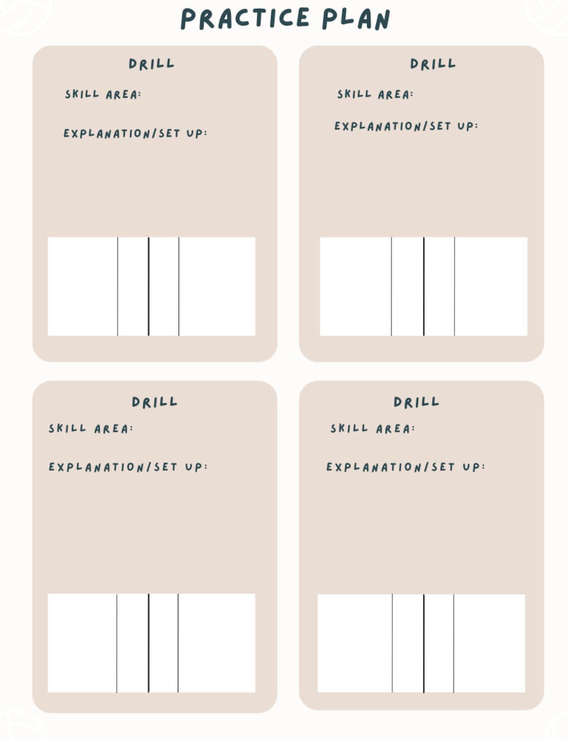 Volleyball Practice Plan Templates - Downloadable - Etsy