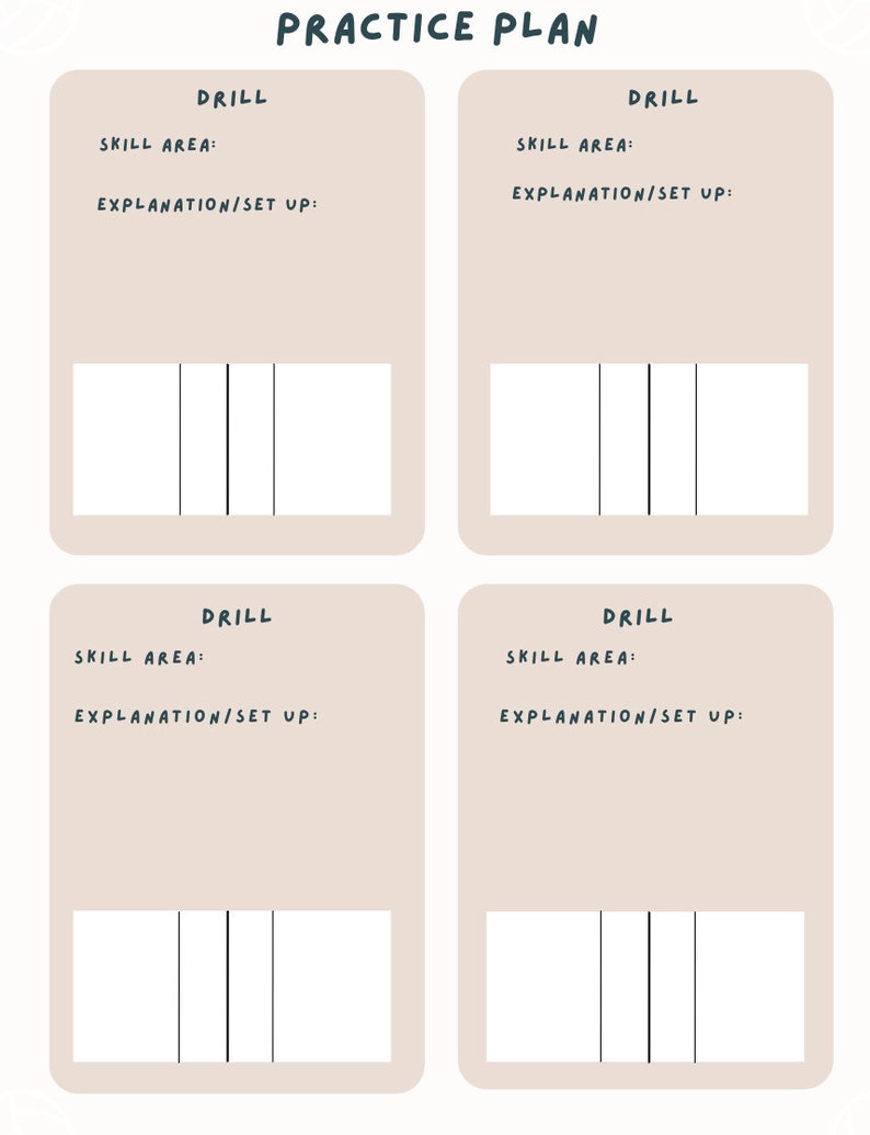 Volleyball Practice Plan Templates - Downloadable - Etsy