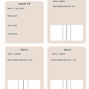 Volleyball Practice Plan Templates - Downloadable - Etsy