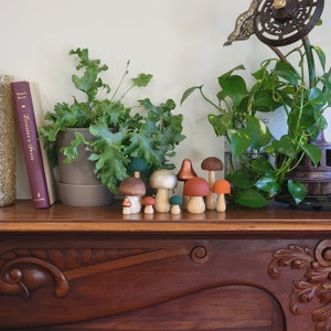 Fall Forest Set Hand Painted Wooden Mushrooms Planter - Etsy