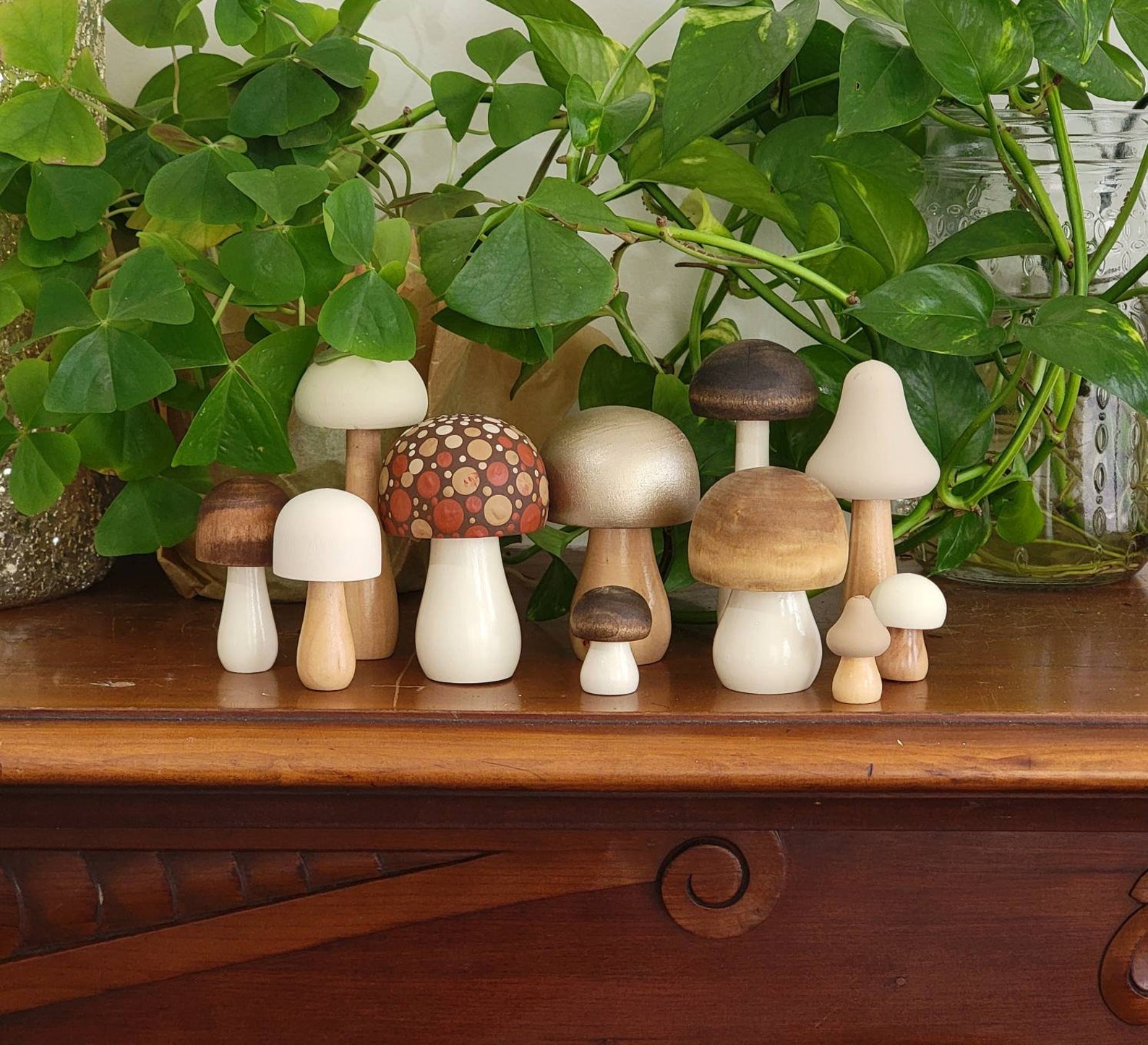 Individual Hand Painted Wooden Mushrooms Mushroom Planter - Etsy