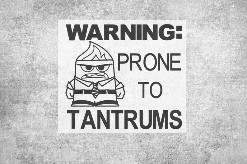 Inside Out Svg, Inside Out Png, Warning Prone to Tantrums, Inside Out ...