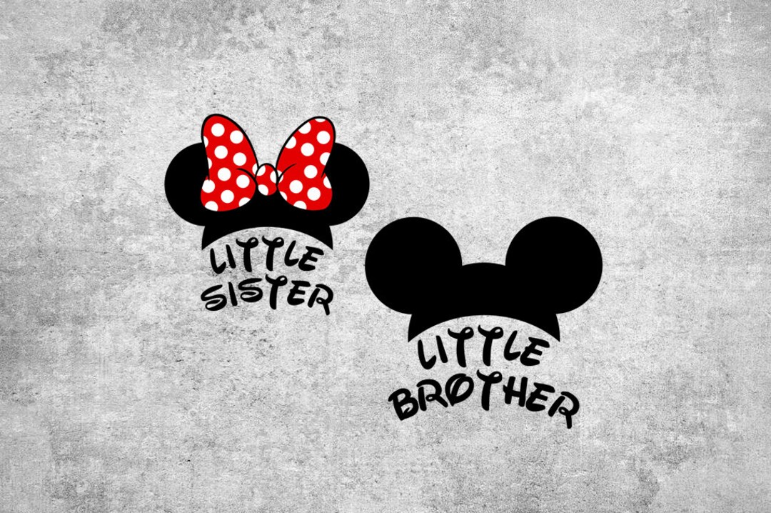 Little Sister Svg, Little Brother Svg, Little Sister Mouse Ears Svg ...