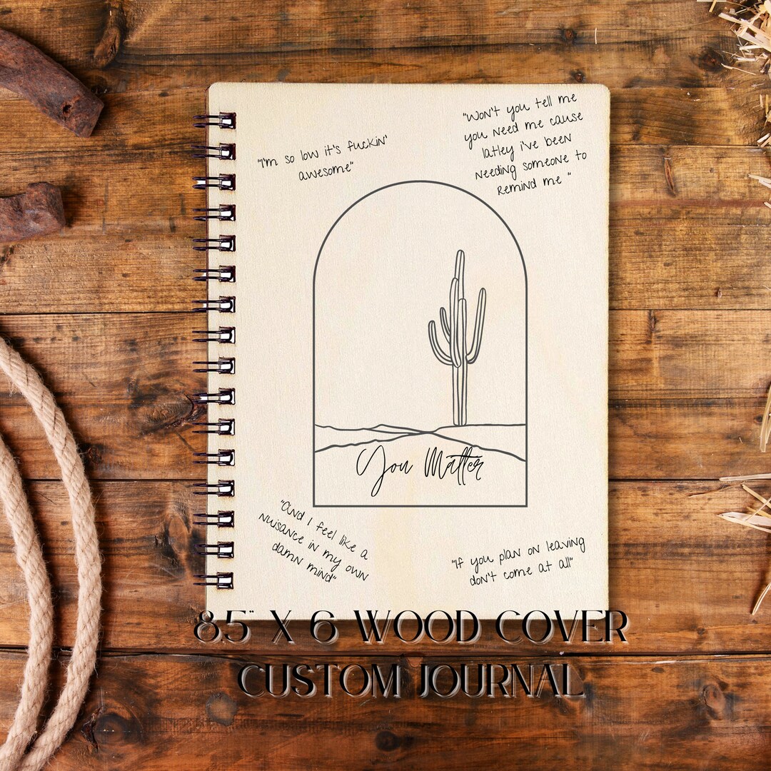 Custom Laser Engraved Wood Song Quote Journal - Etsy