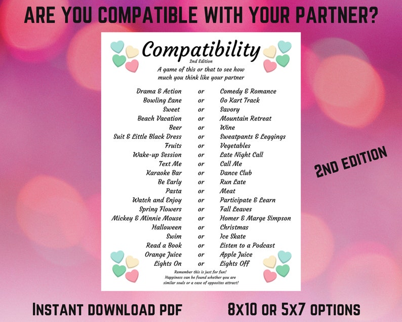 Couples Game | Compatibility | 2nd Edition | This or That | Valentine's ...