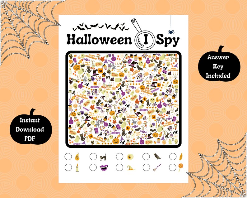Halloween I Spy Halloween Kid Activity Halloween Game Halloween Party ...