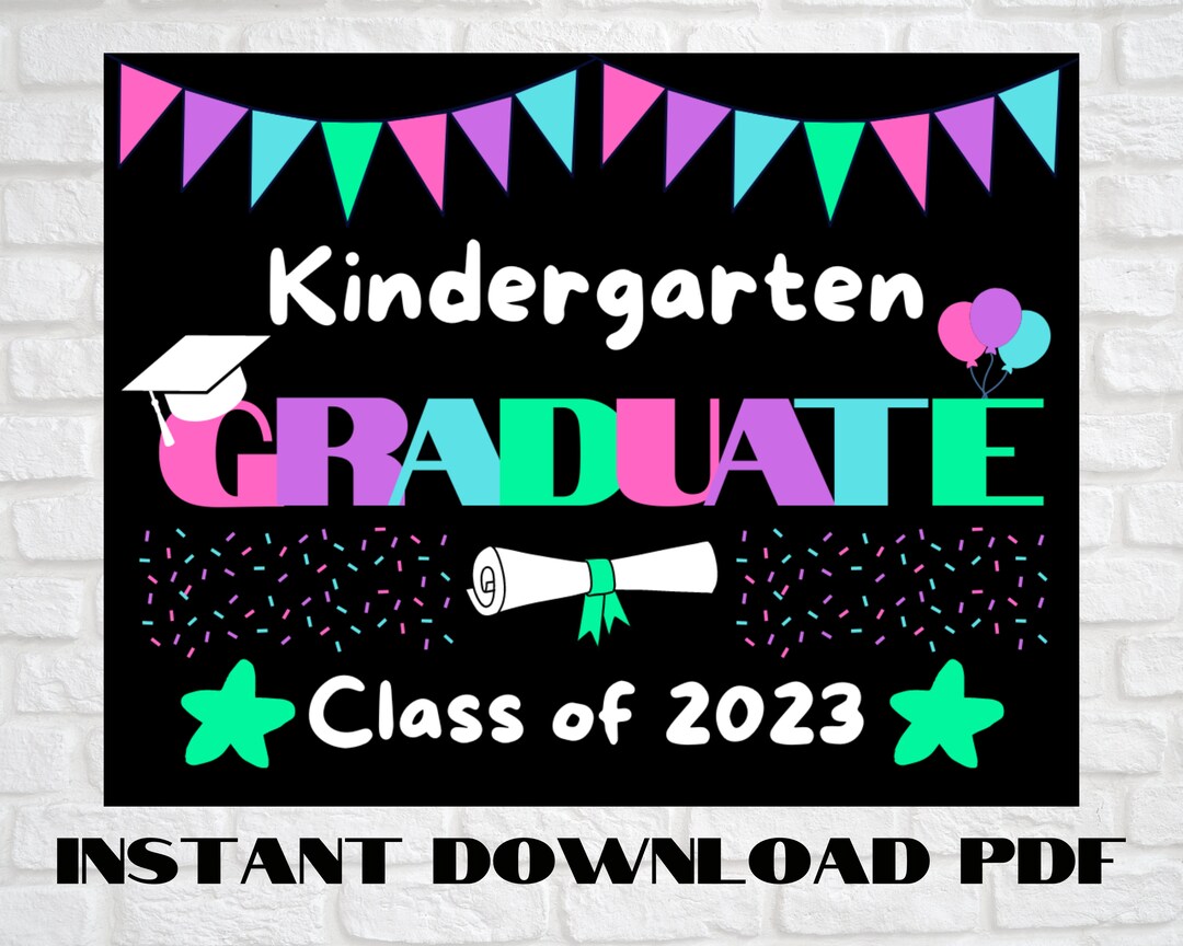 Pastel Kindergarten Graduate Kindergarten Class of 2023 Kindergrad Sign ...