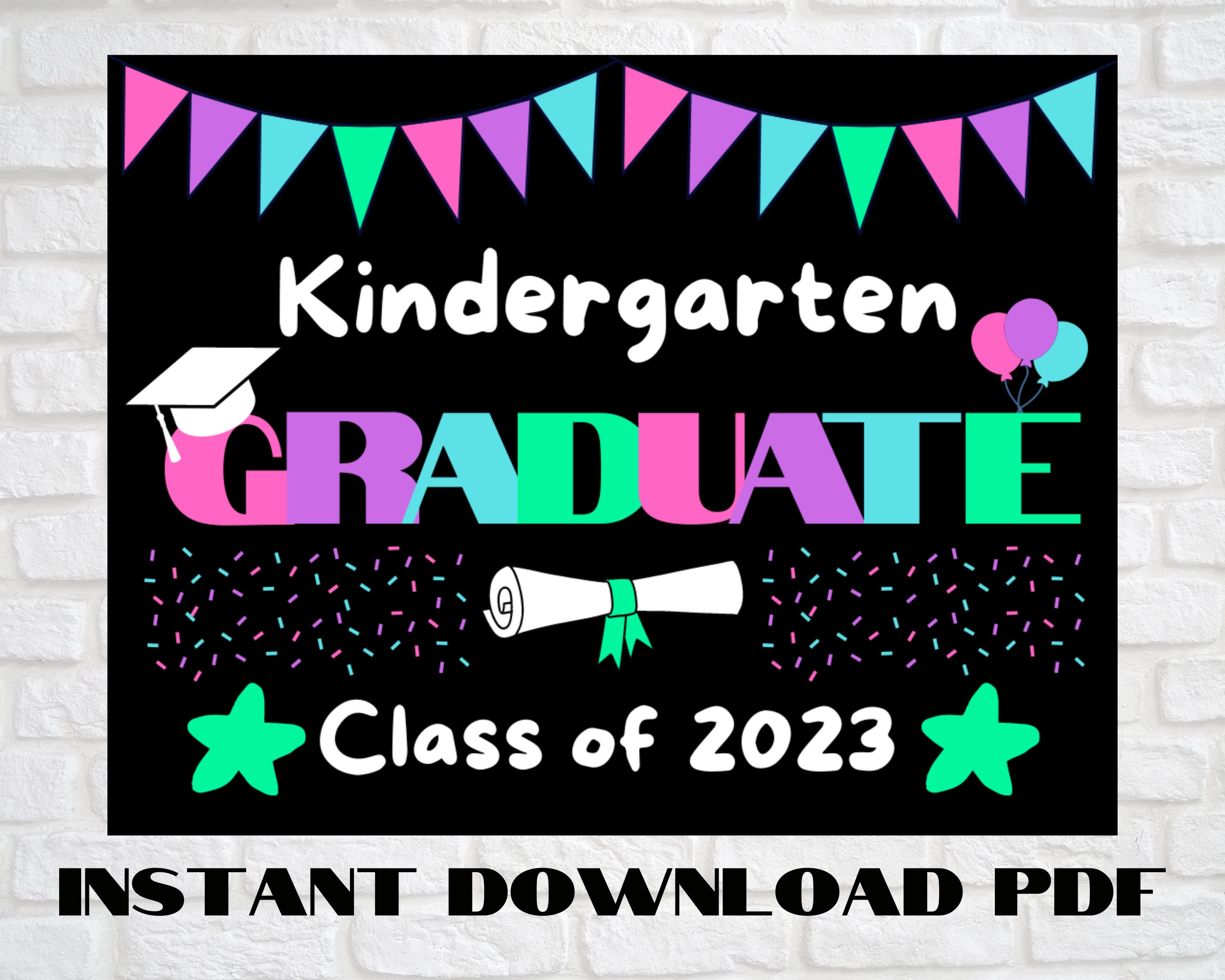 Pastel Kindergarten Graduate Kindergarten Class of 2023 Kindergrad Sign ...