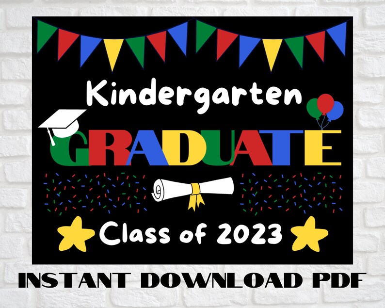 Kindergarten Grad Kindergarten Graduation Sign Kindergarten Class of ...