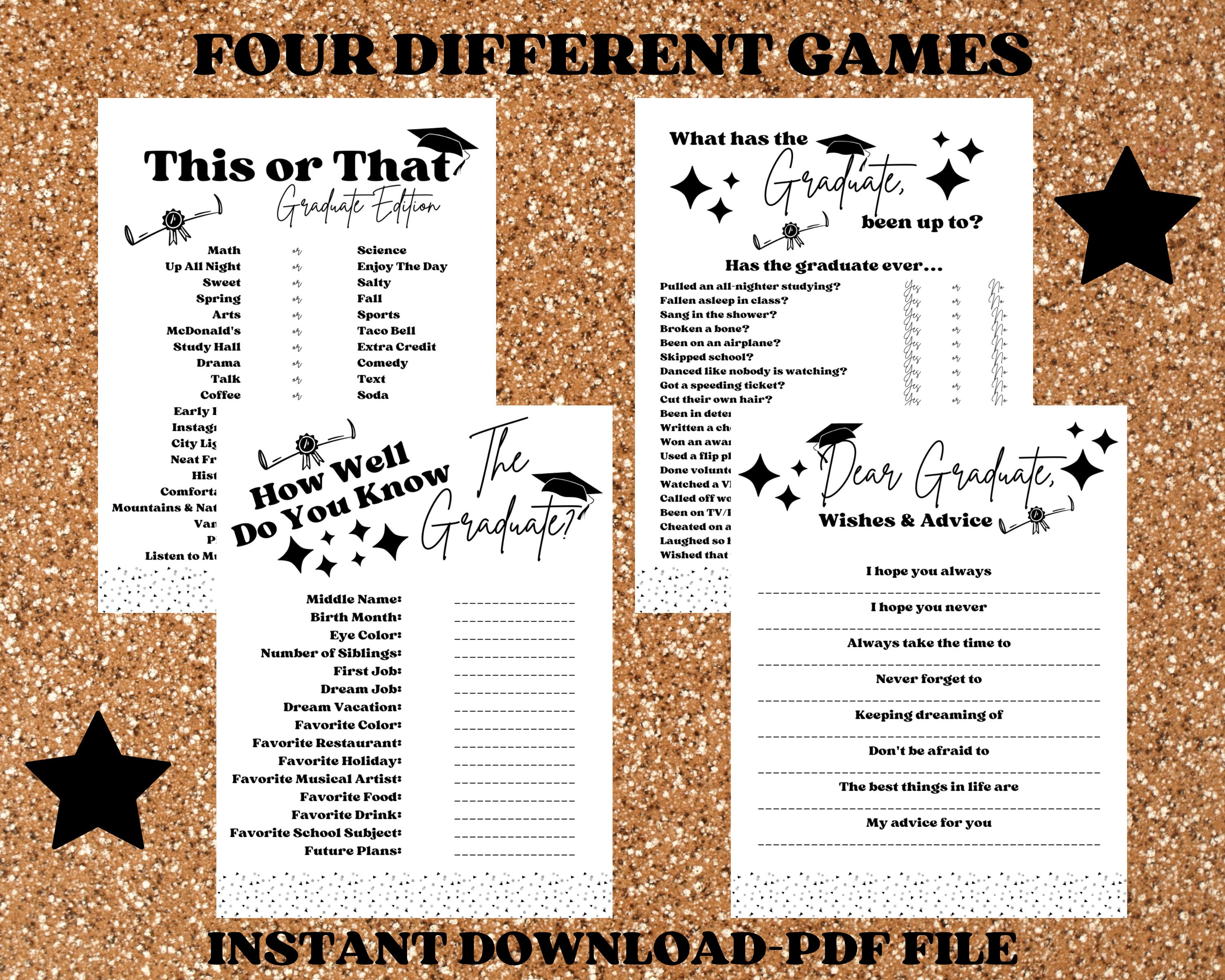 Graduation Game Bundle | Grad Party Games | Grad Party Activities ...