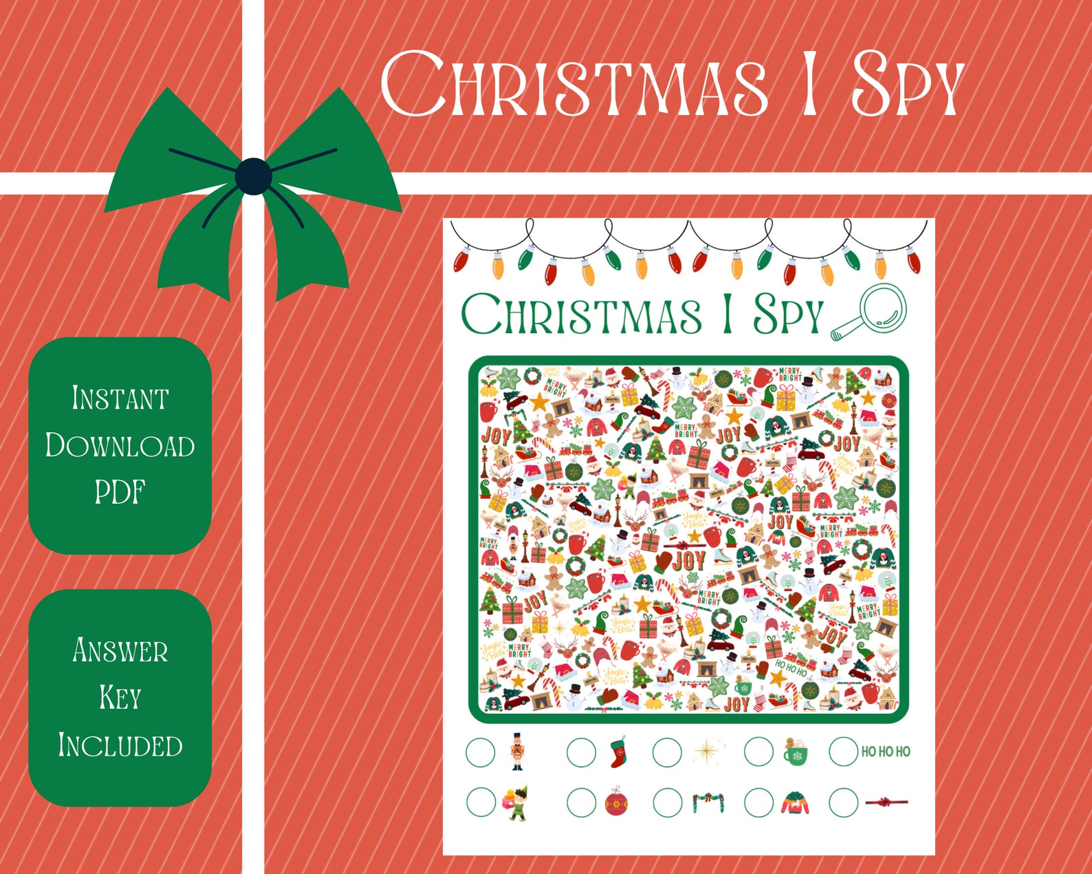 Christmas I Spy Holiday I Spy Christmas Kids Activity Christmas Game ...