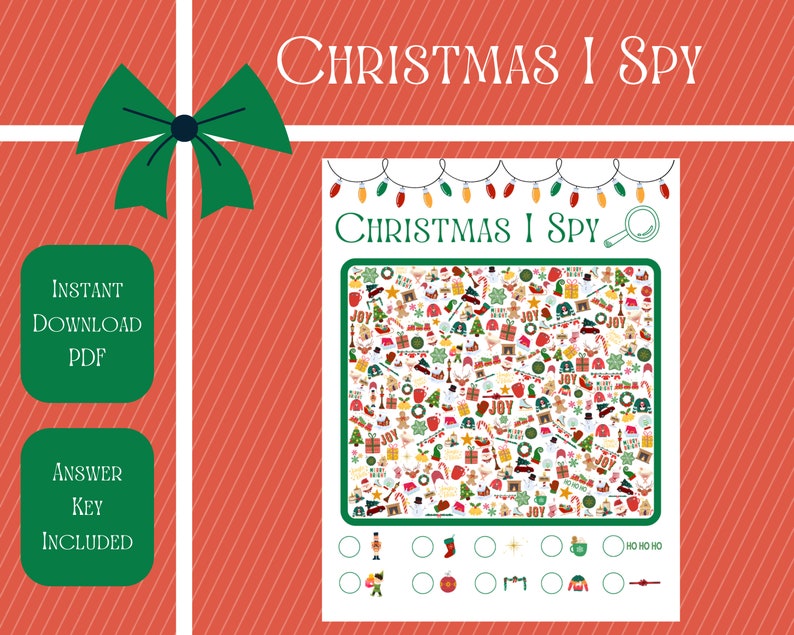 Christmas I Spy Holiday I Spy Christmas Kids Activity Christmas Game ...