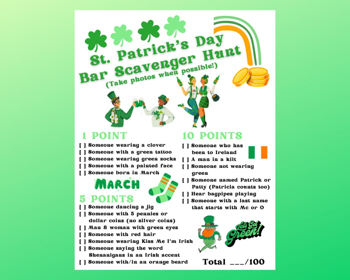 St. Patrick's Day Adult Party Games Bar Games for St. Patty's Day St ...