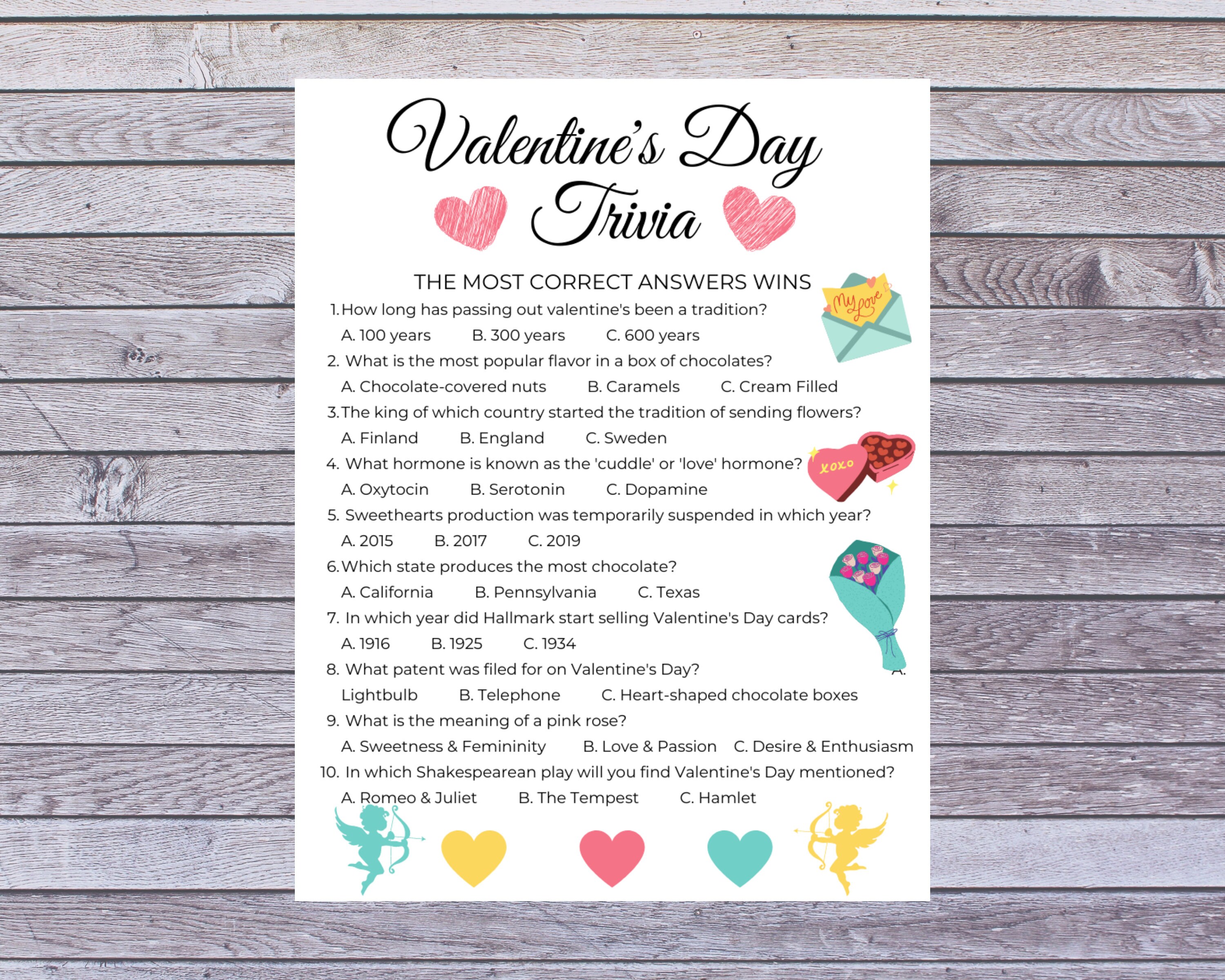 Valentine's Day Games Bundle Valentine's Word Search Valentine's Trivia ...