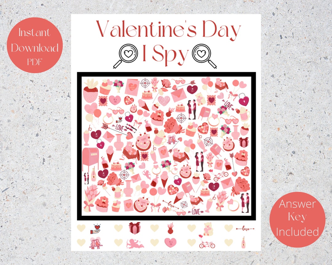 Valentine's Day Game | Valentine's I Spy | Valentine's Game | Valentine ...