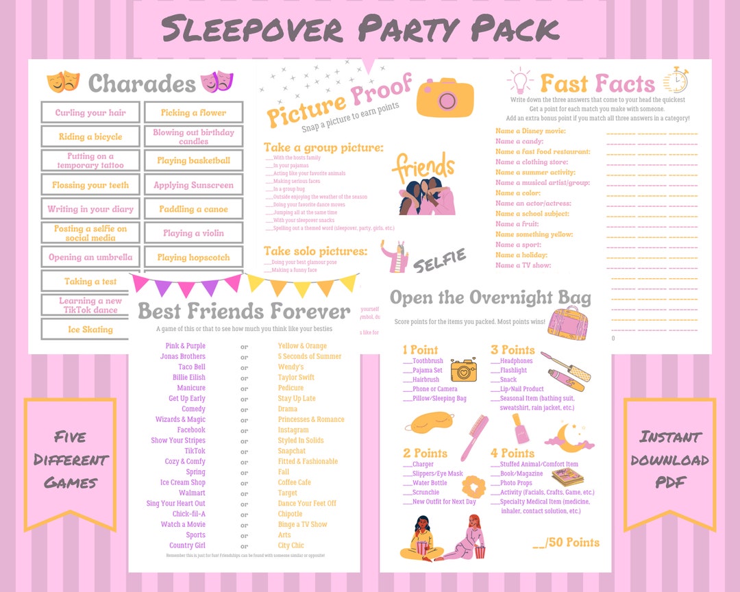 Sleepover Games | Tween Sleepover Activities | Girls Sleepover Games ...