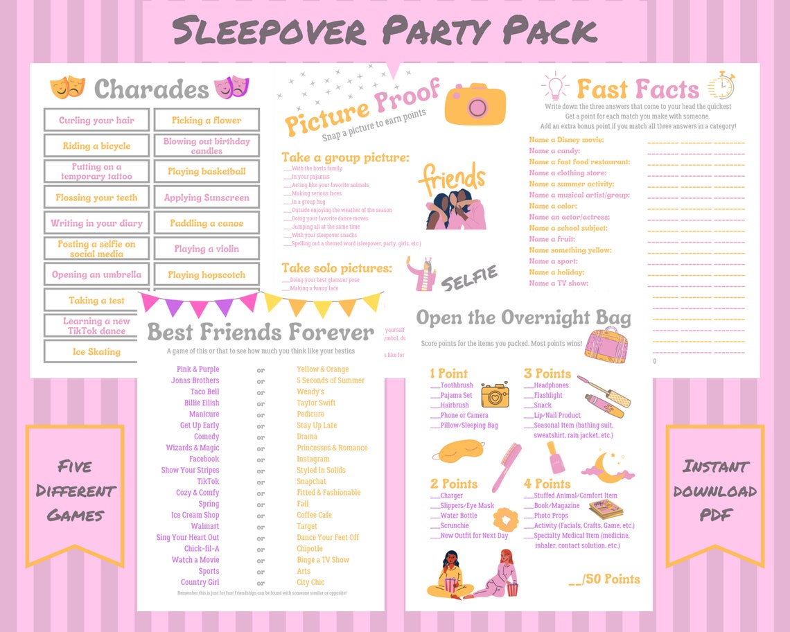 Sleepover Games | Tween Sleepover Activities | Girls Sleepover Games ...