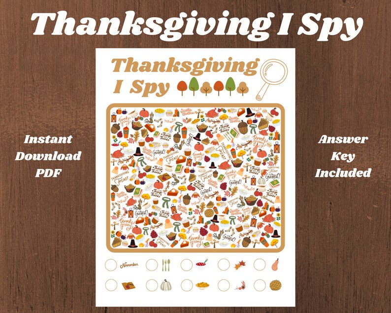 Thanksgiving I Spy Kids Thanksgiving Activity Kids Thanksgiving Game ...