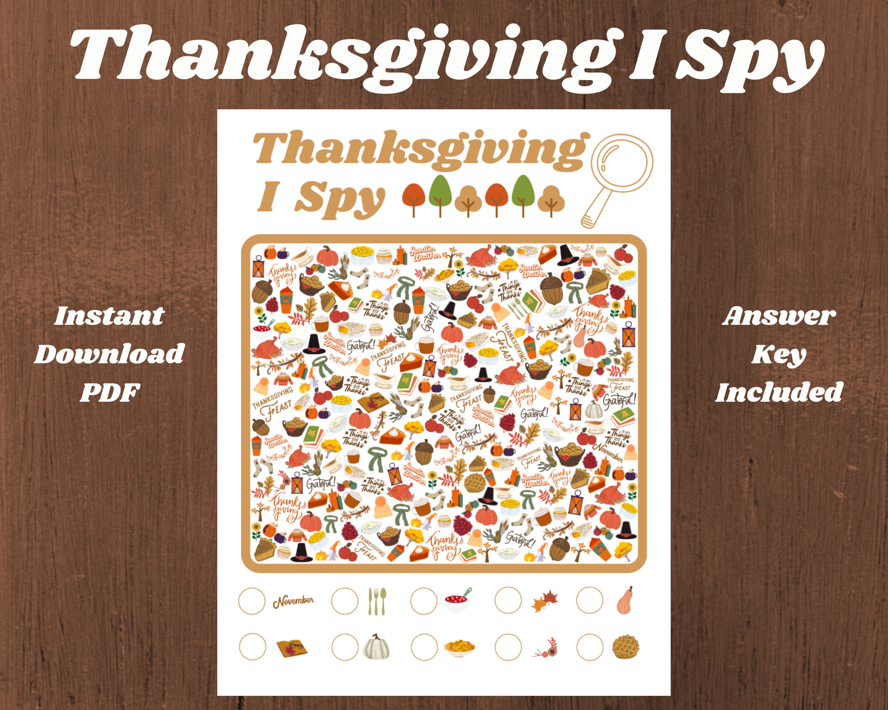 Thanksgiving I Spy Kids Thanksgiving Activity Kids Thanksgiving Game ...