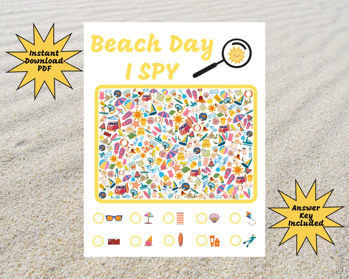 Beach Day I Spy | I Spy Game | Kids Summer Activity | Kids Summer Game ...