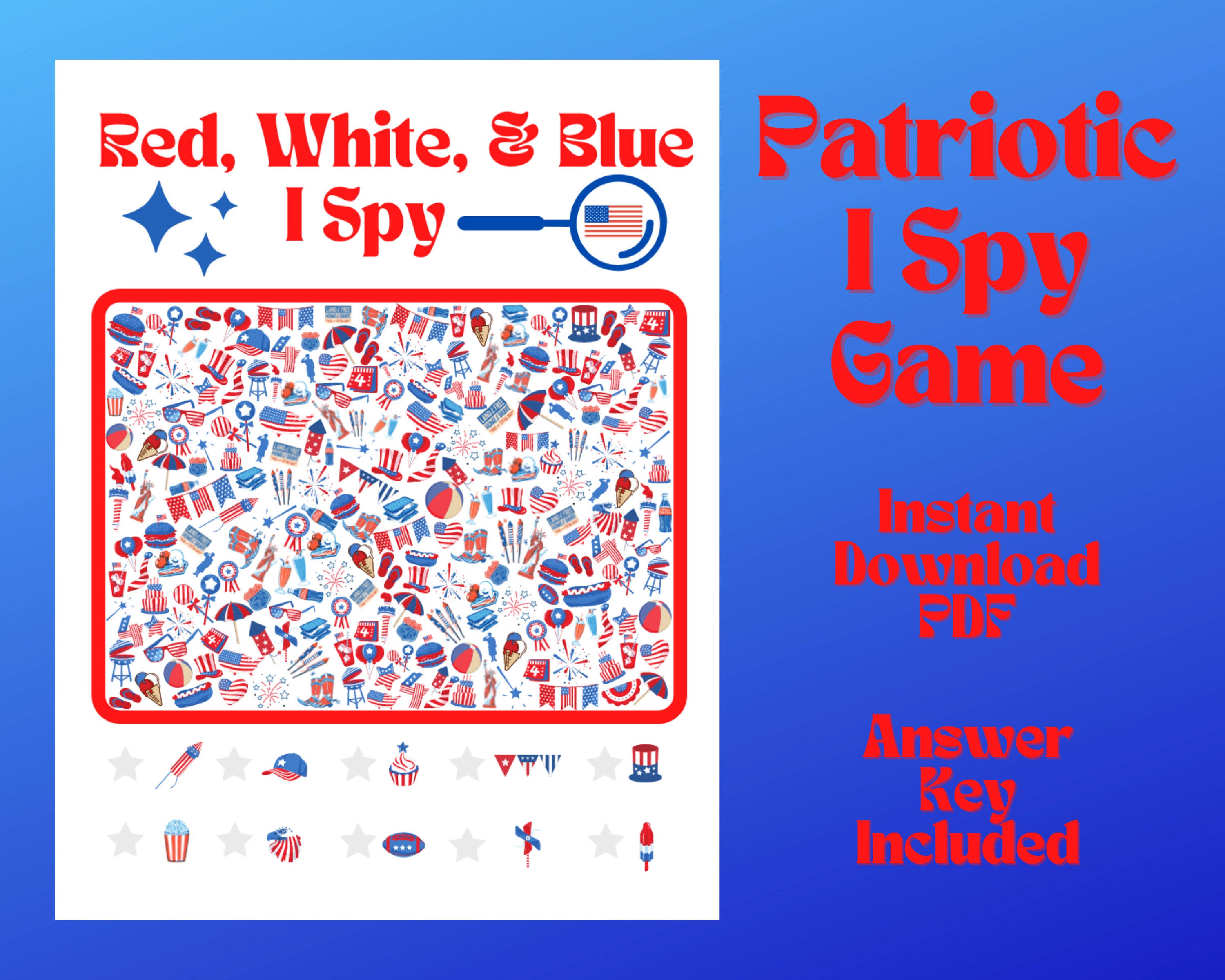 Patriotic I Spy | Red White Blue I Spy | 4th of July I Spy | Kids ...