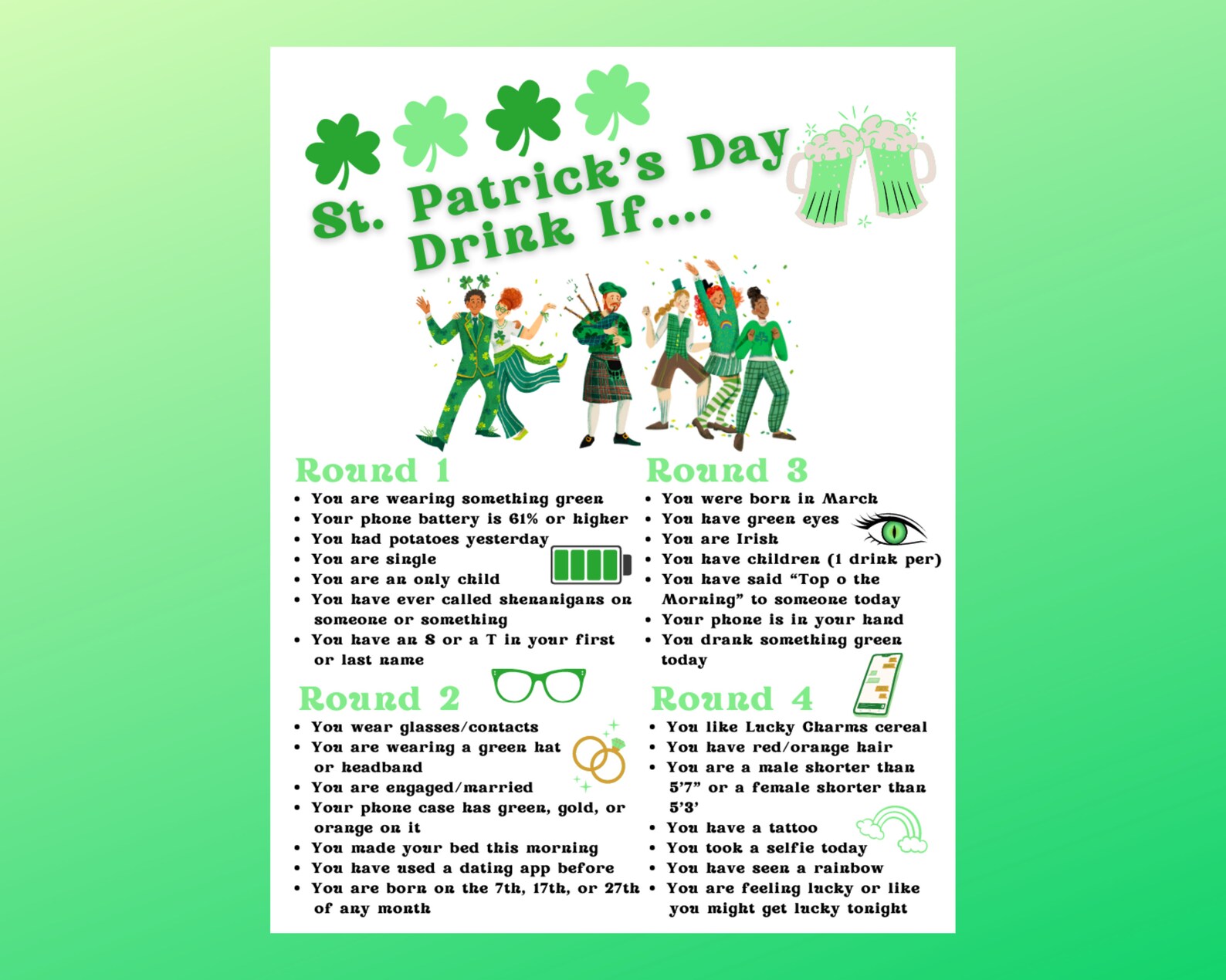 St. Patrick's Day Adult Party Games | Bar Games for St. Patty's Day ...