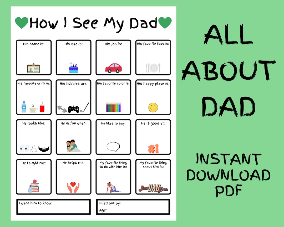 How I See My Dad | All About Dad | Father's Day | I Love My Dad | Kids ...