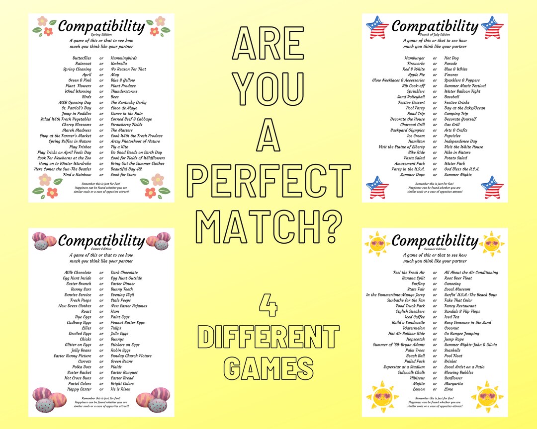 Are You a Perfect Match | Couples Game | Spring Compatibility | Summer ...