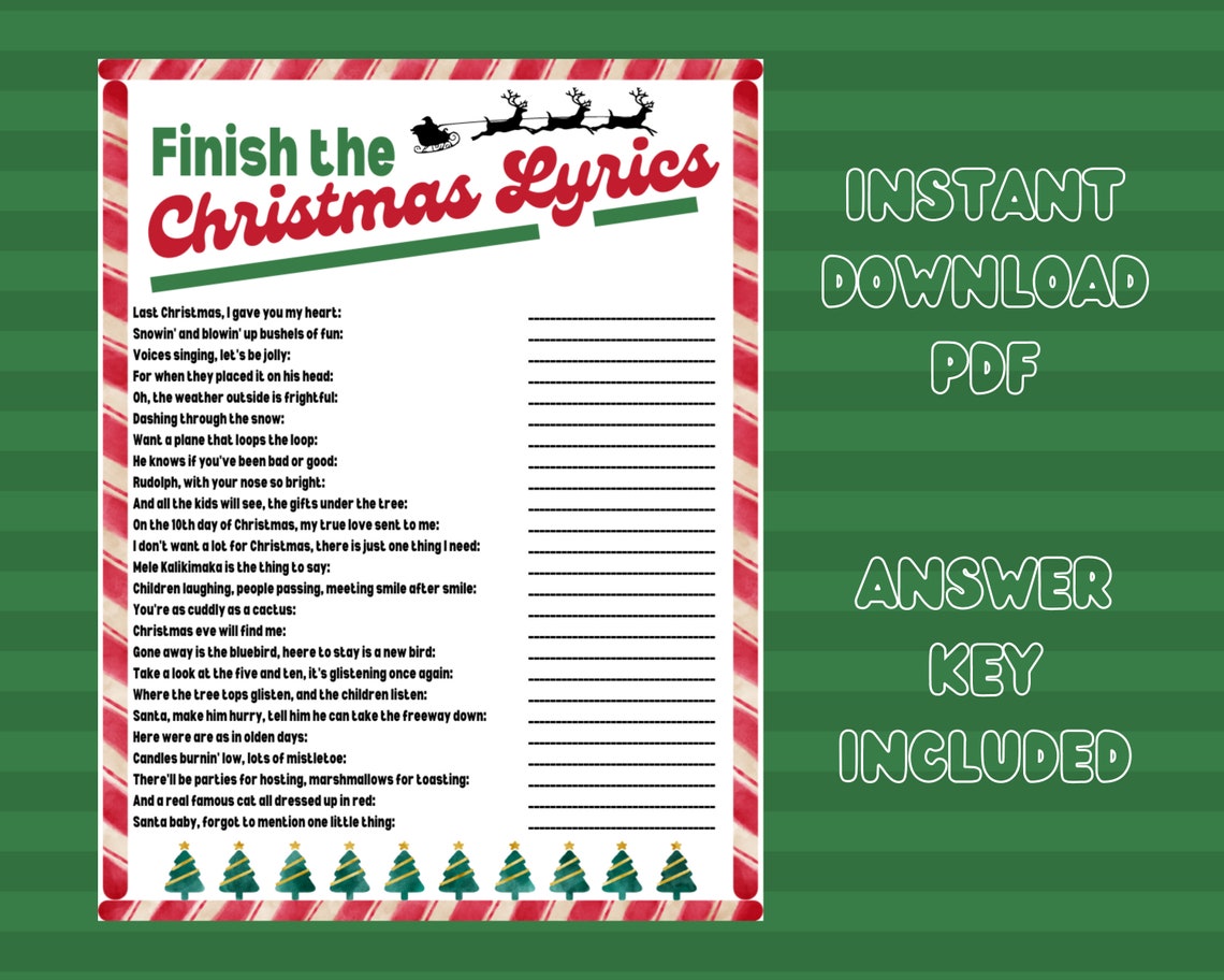 Finish the Christmas Lyric | Christmas Songs Game | Christmas Song ...