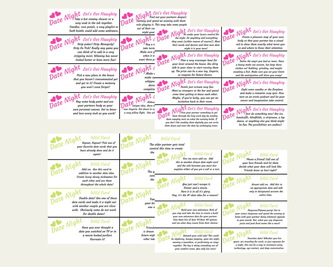 Date Night Cards | Random Date Night | 144 Different Dates | Themed ...