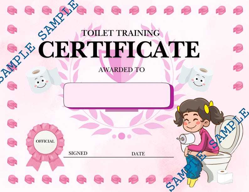 Potty Training Certificate Download and Print at Home 8 DESIGNS BUNDLE ...