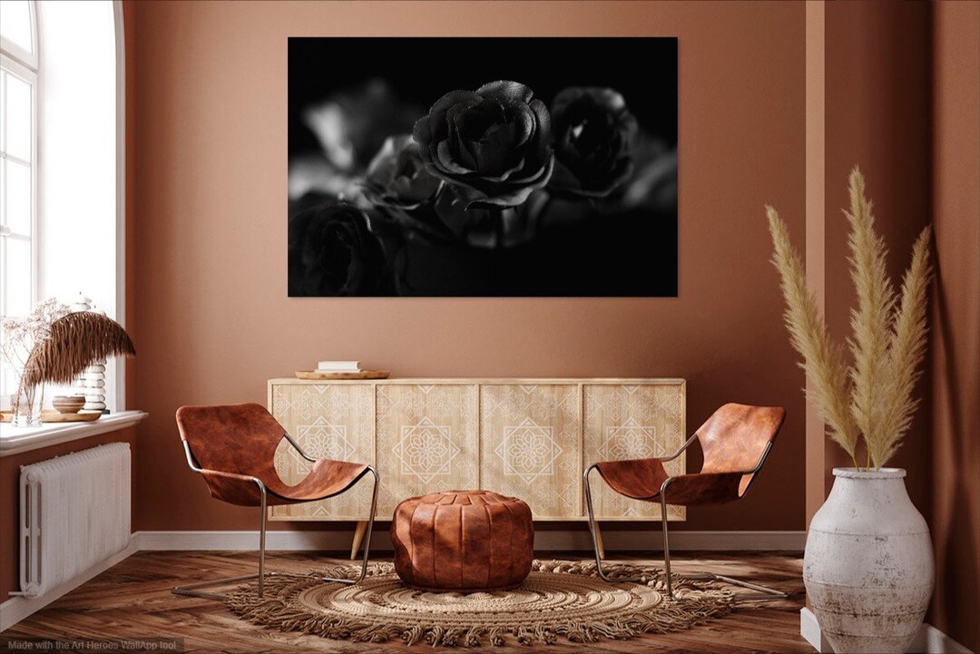 Black Rose Art Print Black Rose Art Poster With Black Rose - Etsy