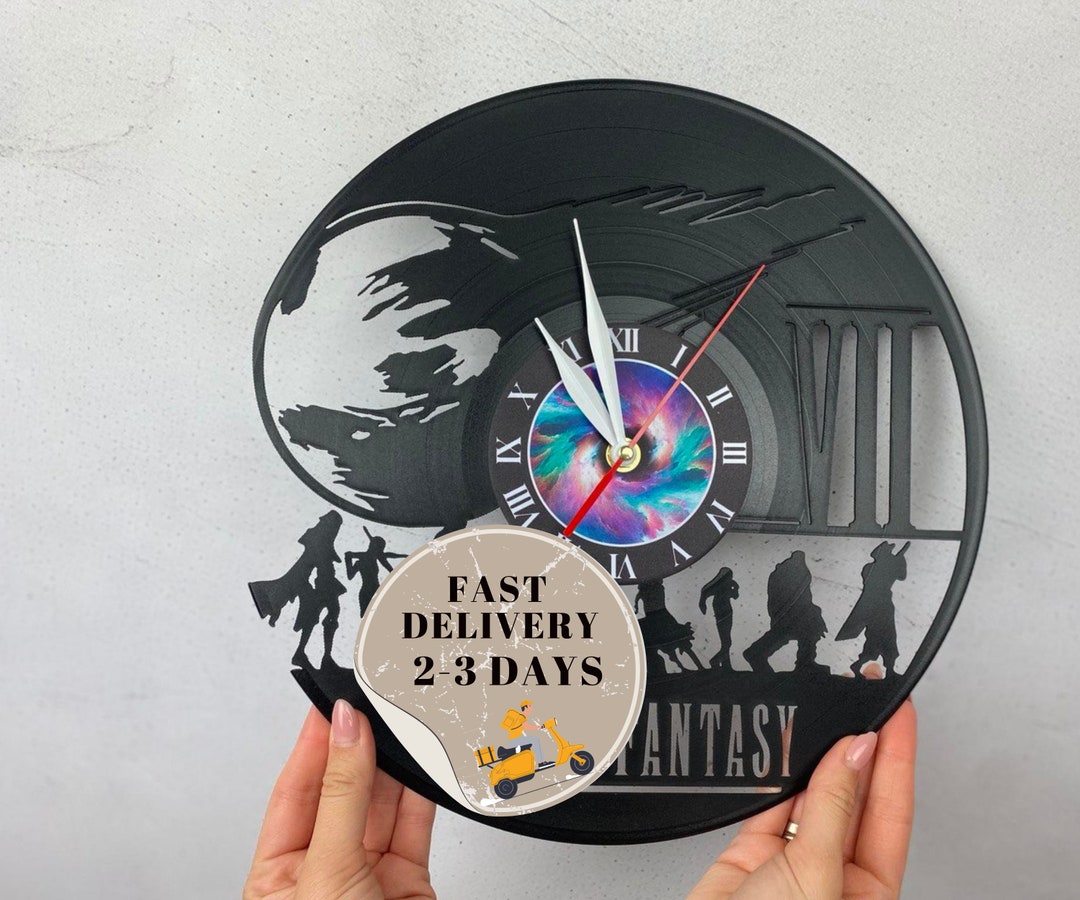 Ff7 Art Unique Wall Clock Vinyl Clock Gaming Room Decor Geek Man Cave ...