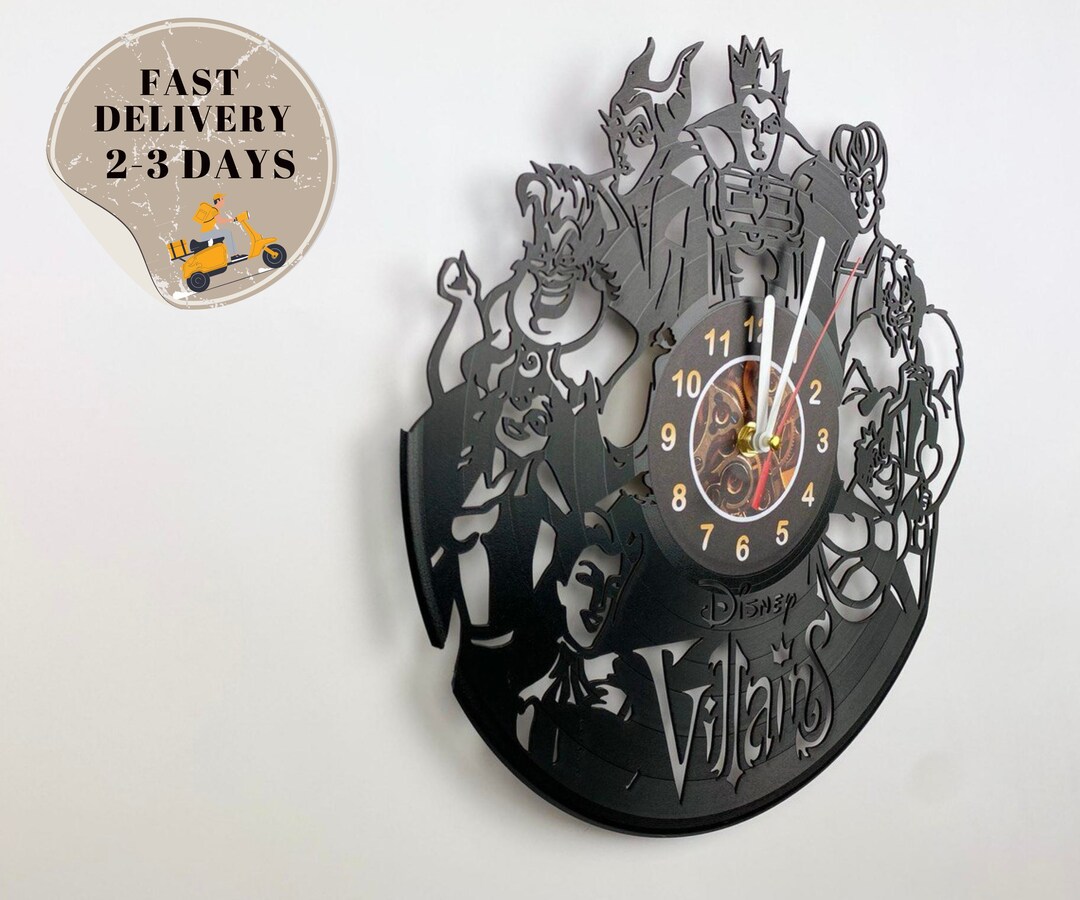 Villains Gifts Vinyl Clock Fairy Wall Clock Kids Wall Clock Bad Witches ...