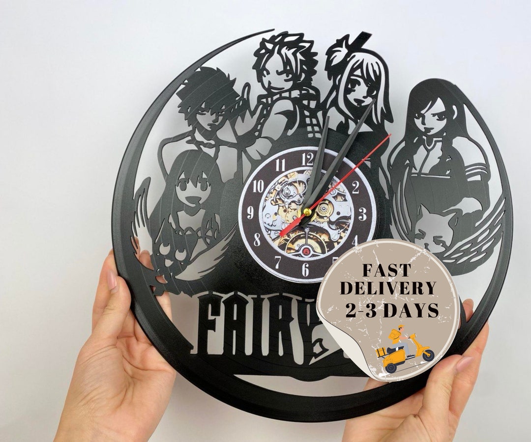 Anime Wall Clock, Vinyl Clock, Record Wall Decor, Anime Gifts, Anime ...