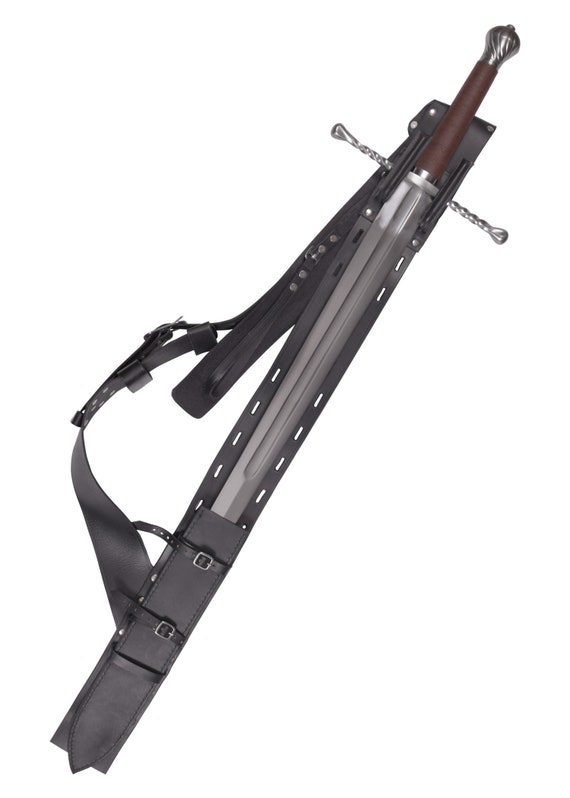 Sword Back Sheath in Black Leather - Etsy