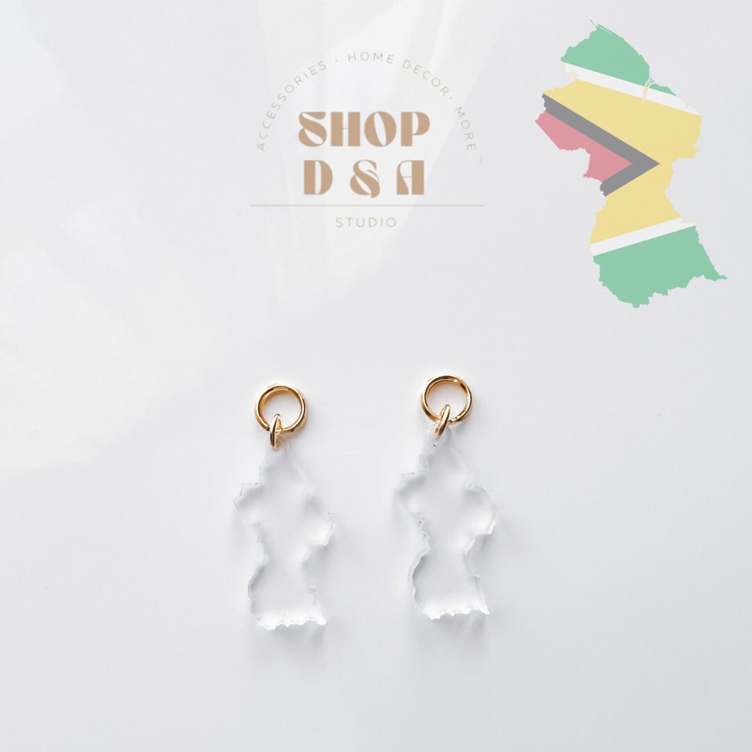 Guyana Map Earring Charms - Etsy