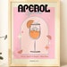 Aperol Spritz Cocktail Bar Decor | Retro Cocktail Home Bar Cart Wall ...