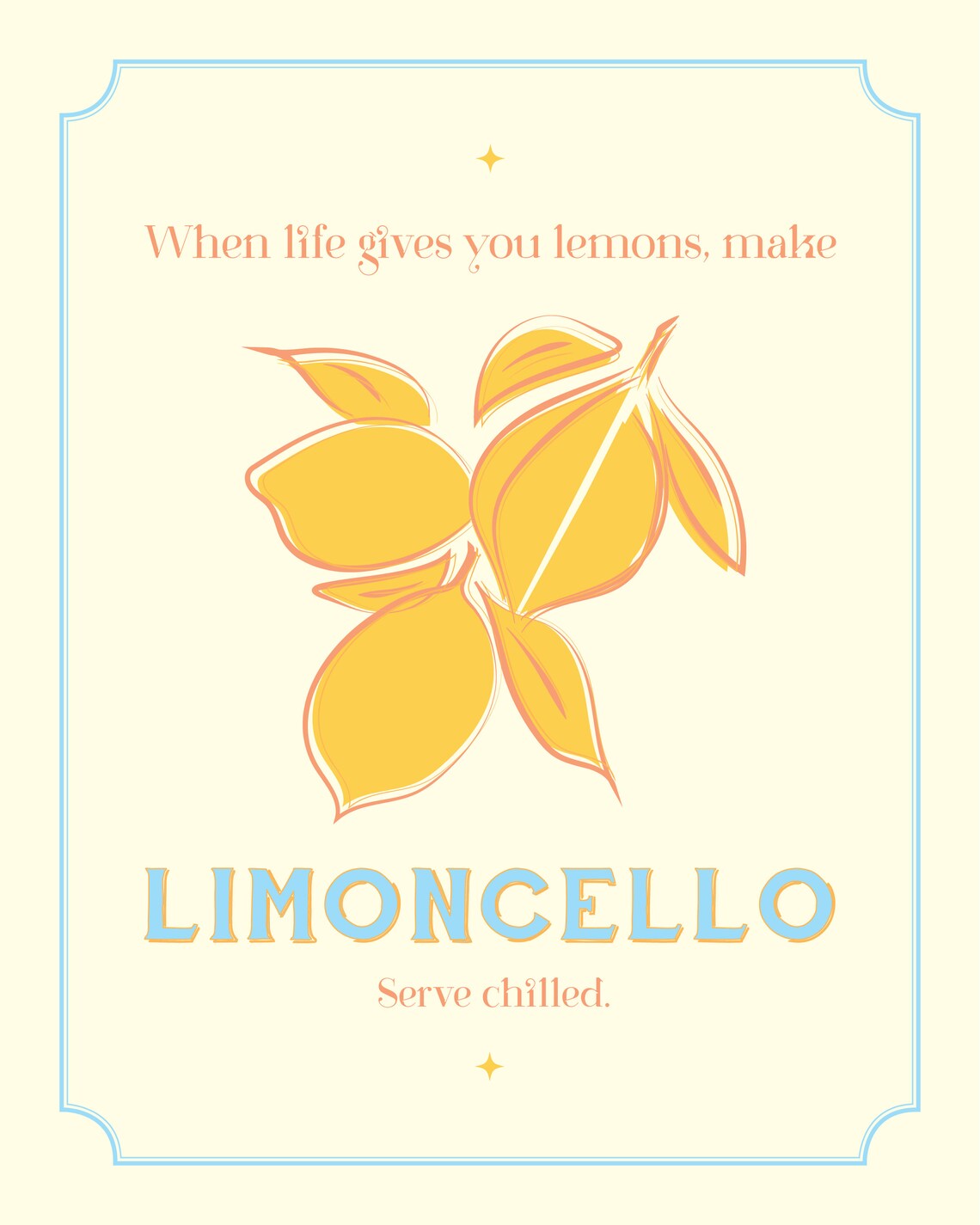 Limoncello Wall Art Instant Download | When Life Gives You Lemons Make ...