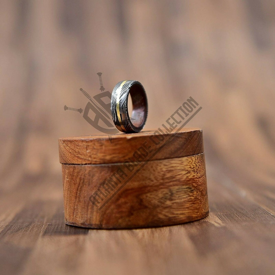 Damascus Steel Ring | Men Wedding Ring | Man Promise Ring Damascus ...