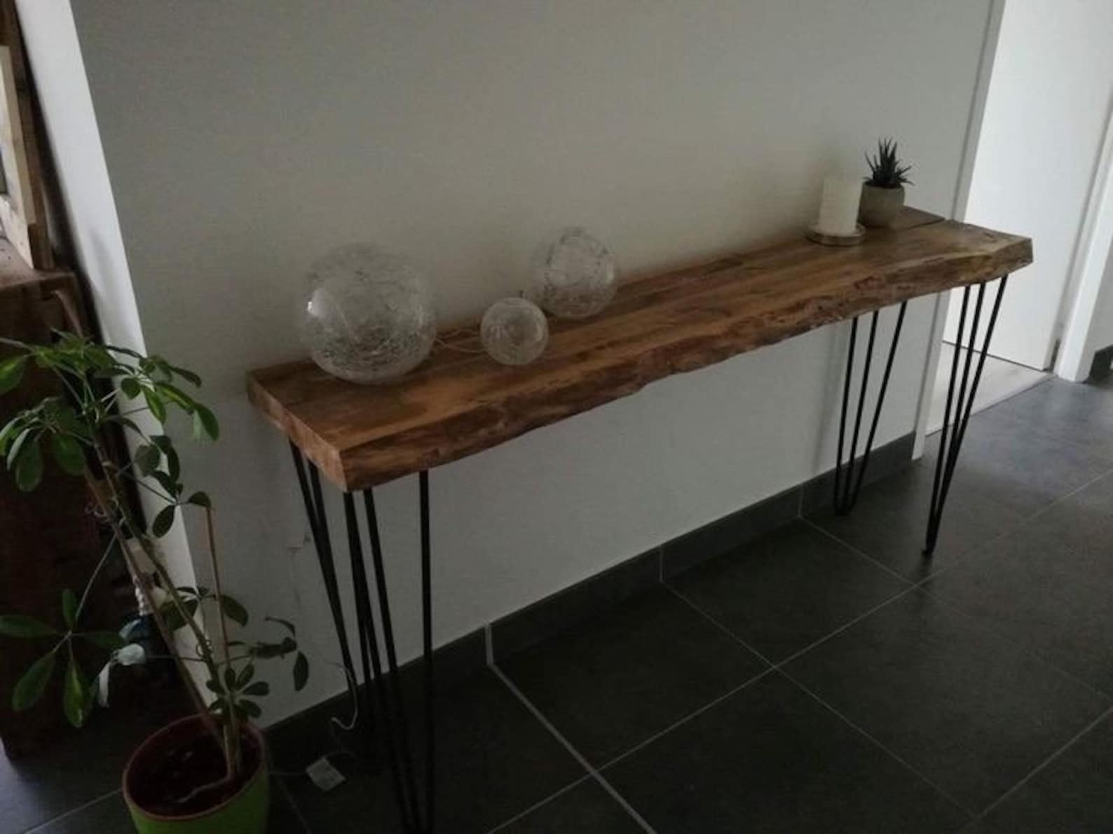 Unique Home Entryway Furniture / Walnut Dresser / Rustic Longue Table / Console Hall Table ...